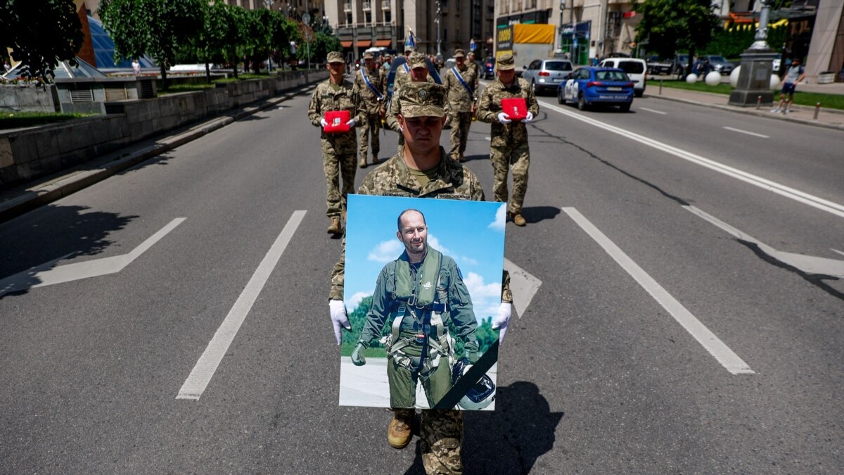 Kyiv Holds Memorial For One Of Its 'Ghost Of Kyiv' Combat Pilots