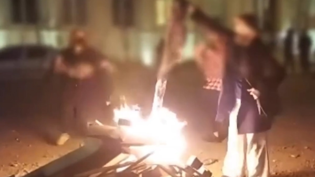 Iranian Women Burn Head Scarves Amid Fire Festival
