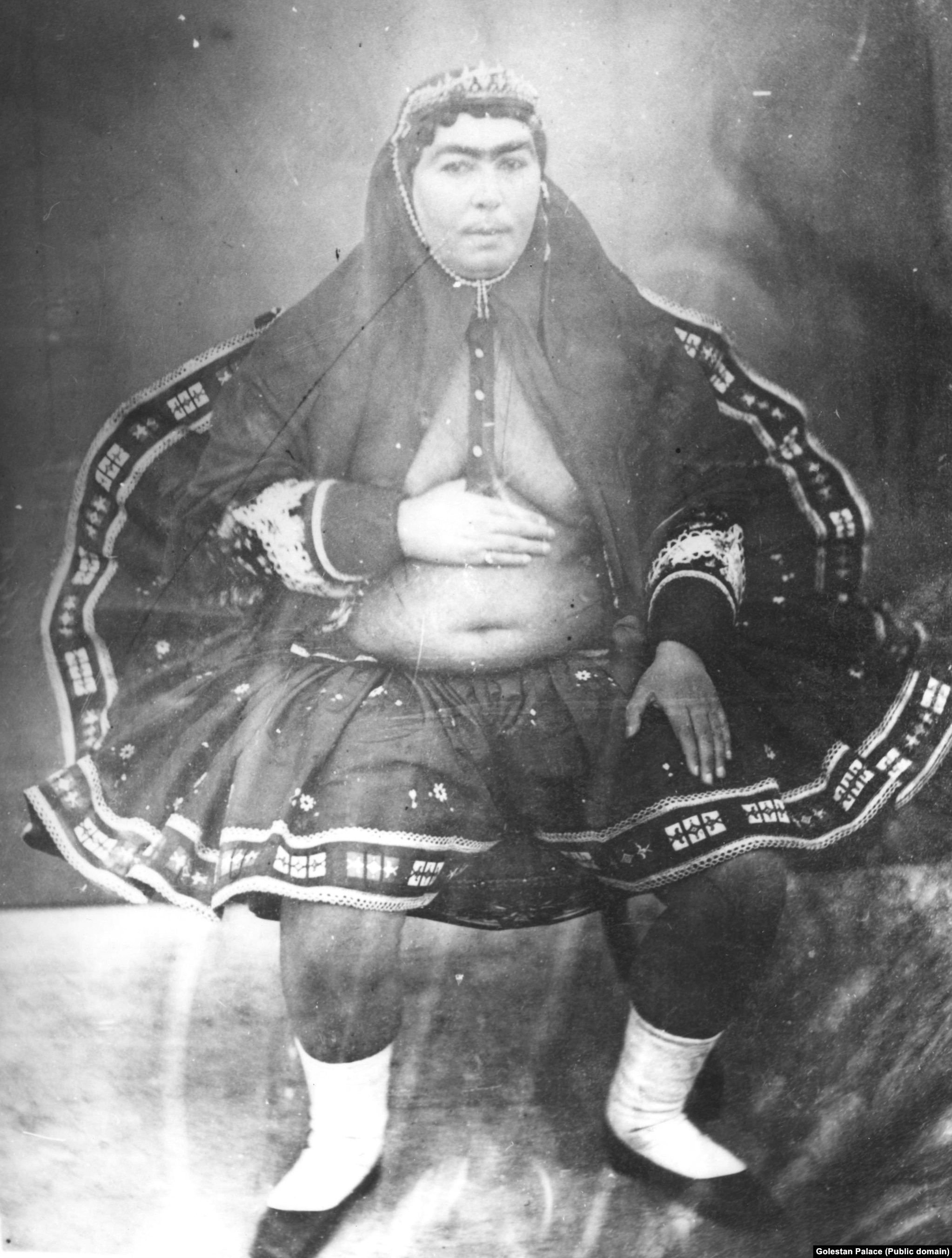 The former beautiful Queen of Iran, Anis al-Dawla (1848–1896), royal consort of shah Naser al ...