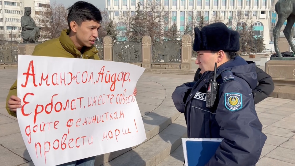 Oyan, Qazaqstan белсендісі 8 наурызда әйелдер шеруін өткізуге рұқсат беруді талап етті