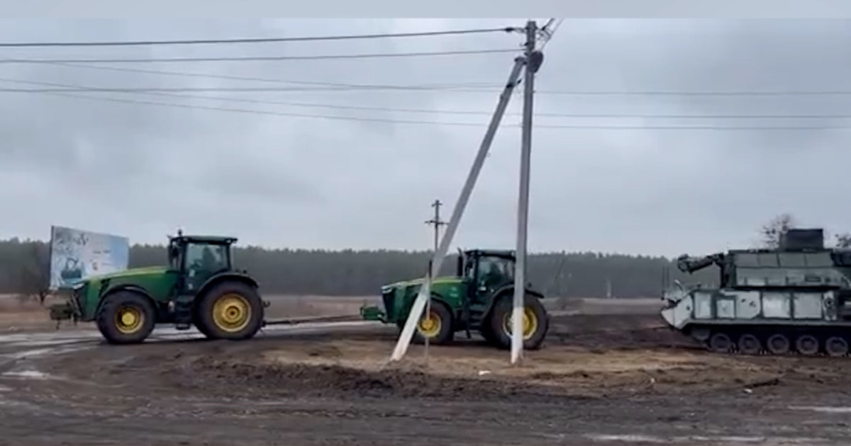 Ukrainian Tractors Versus Russian Armor