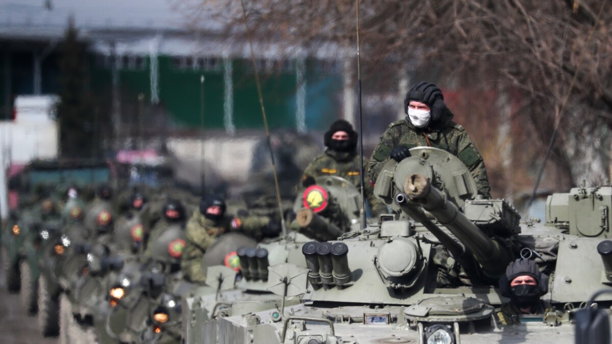 Masked Russian Troops Prepare For Victory Day Parade