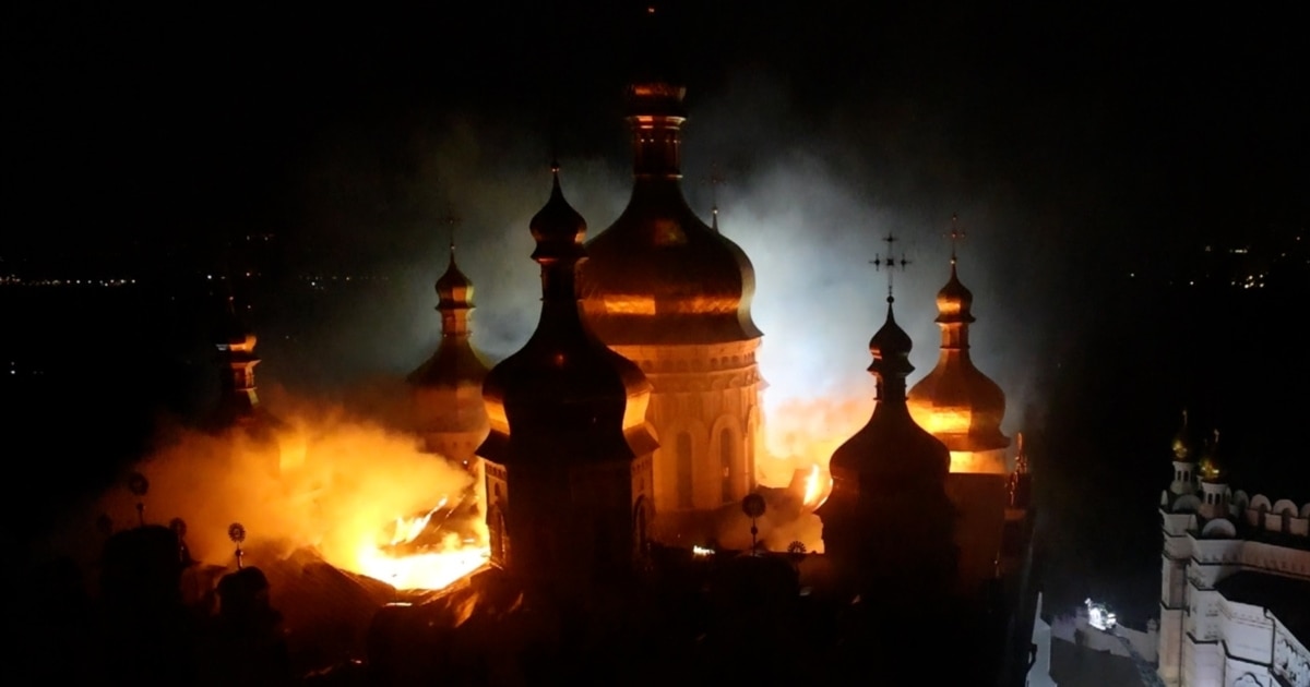Iconic Kyiv Cathedral Set Ablaze Amid Deadly Russian Strikes On Ukraine ...