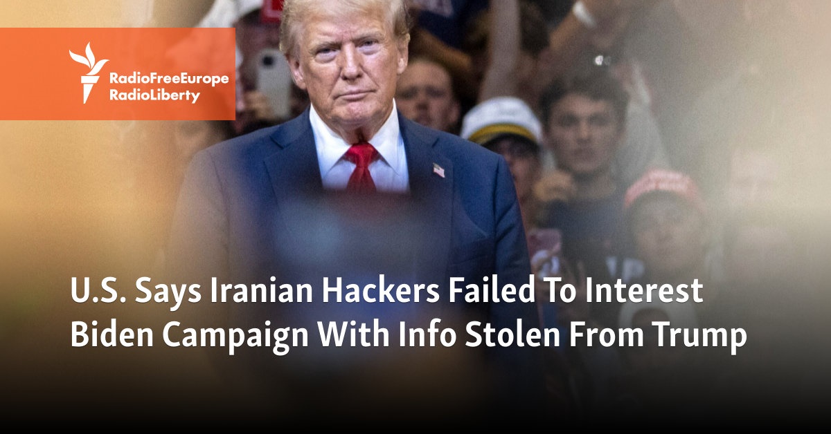 U.S. Says Iranian Hackers Failed To Interest Biden Campaign With Info ...