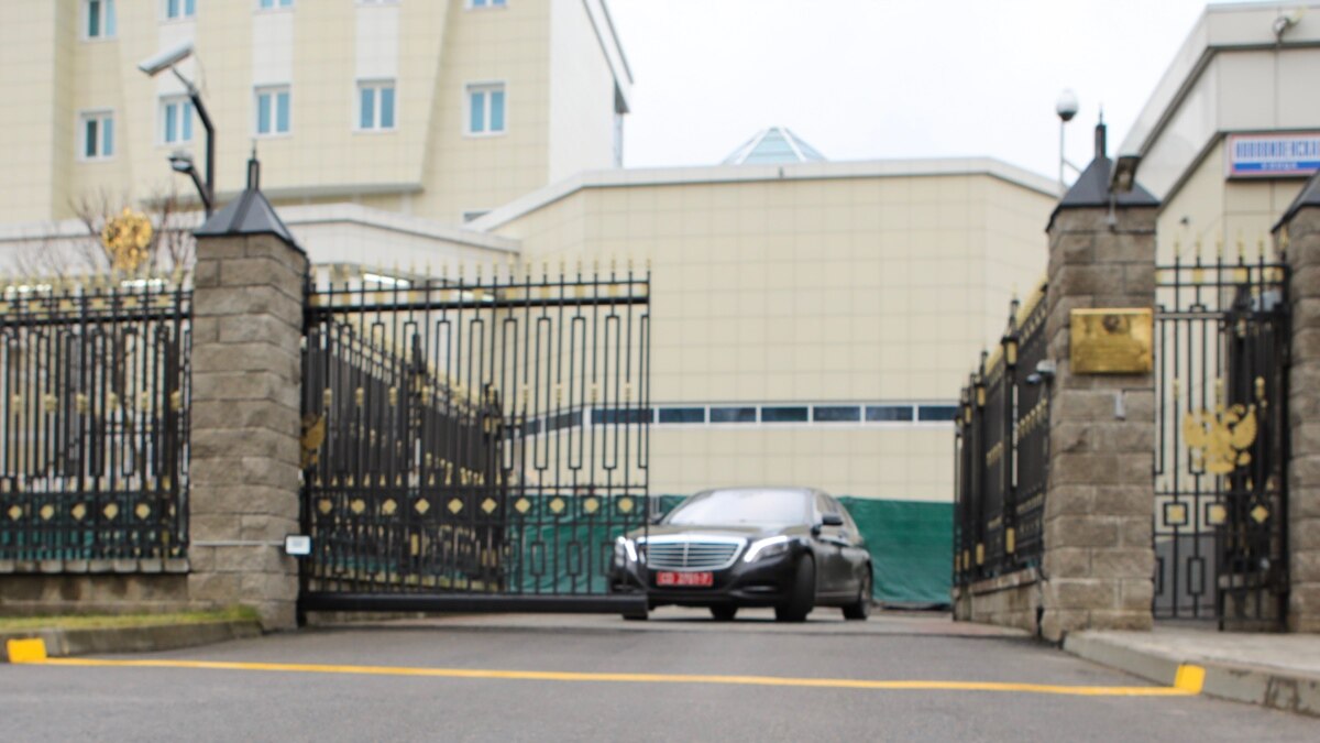 Car Rams Russian Embassy Gate In Belarusian Capital