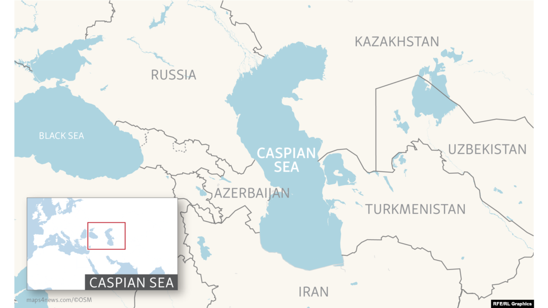World Map Caspian Sea