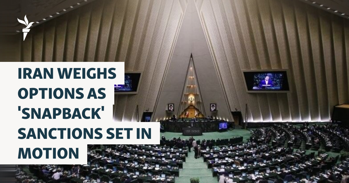 Iran Weighs Response As 'Snapback' Sanctions Set in Motion