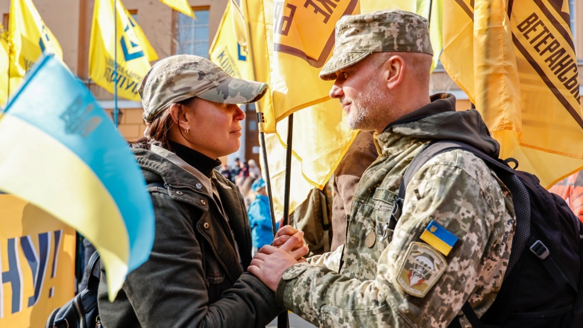 Ukrainians March In Honor Of Armed Forces On Defenders Day