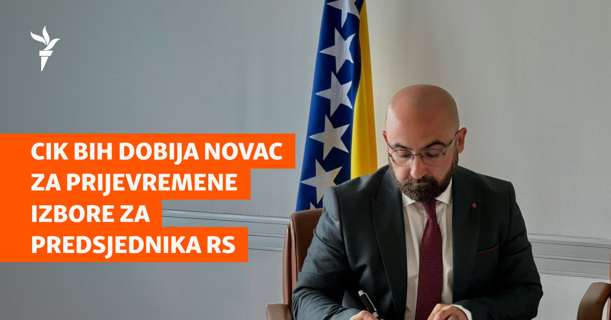 CIK BiH dobija novac za prijevremene izbore za predsjednika RS