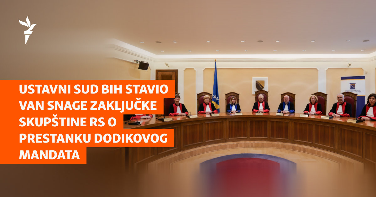 Ustavni sud BiH stavio van snage zaključke Skupštine RS o Dodikovom mandatu