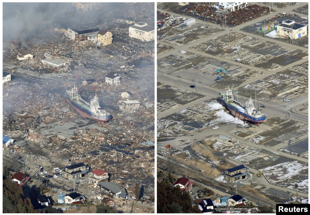 Fukushima Tsunami Before And After