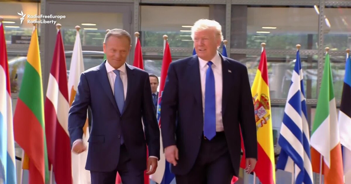 Trump Arrives At EU Headquarters