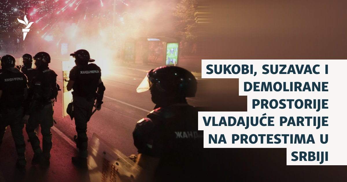 Sukobi, suzavac i demolirane prostorije vladajuće partije na protestima ...