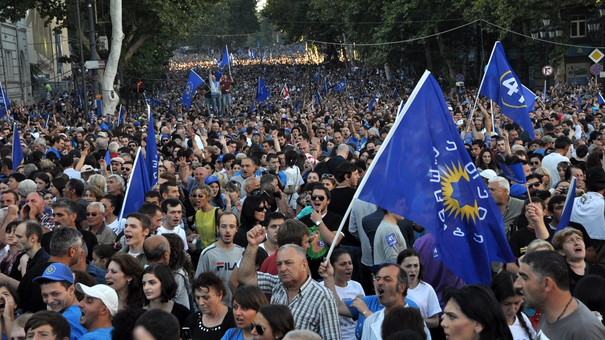 Tens Of Thousands Turn Out For Opposition Rally In Tbilisi Tens Of Thousands Turn Out For Opposition Rally In Tbilisi