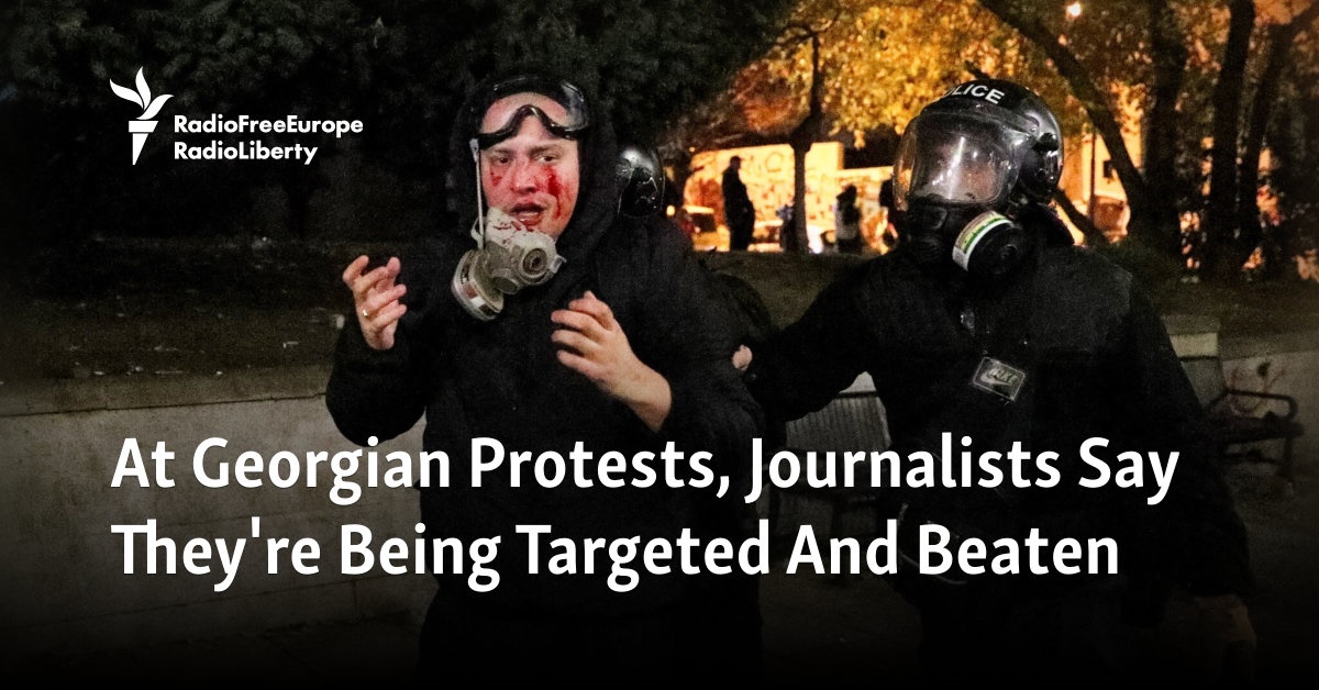 At Georgian Protests, Journalists Say They're Being Targeted And Beaten