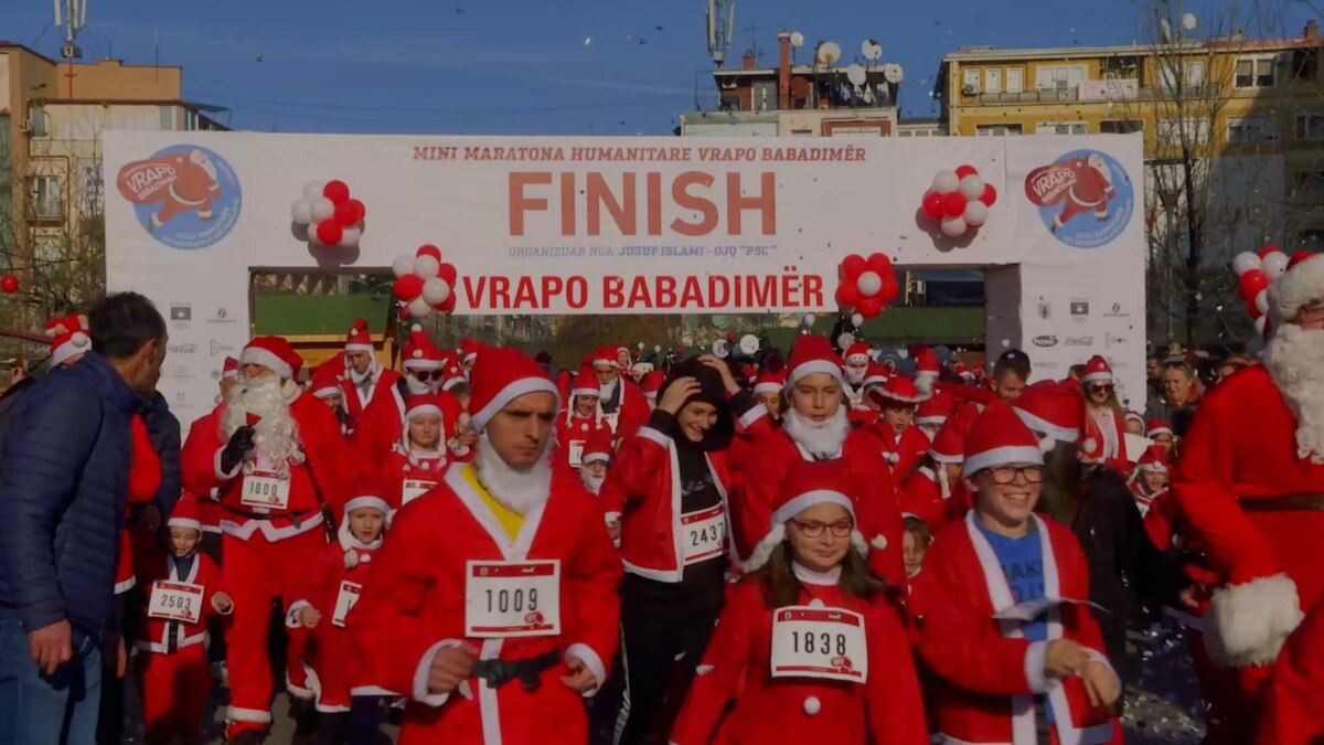 Santa Claus On The Streets Of Kosovo