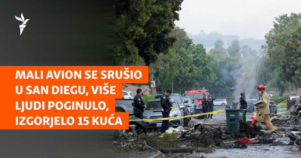 Mali avion se srušio u San Diegu, više ljudi poginulo, izgorjelo 15 kuća