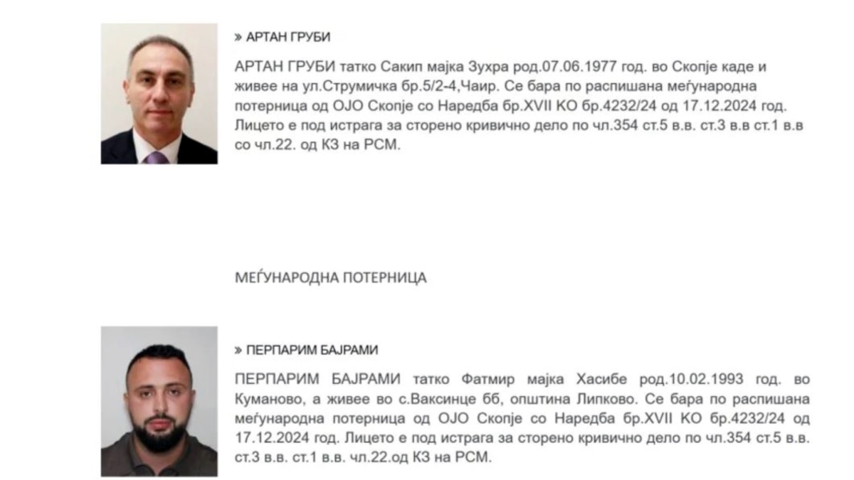 МВР поднесе кривична пријава за бегството на Груби