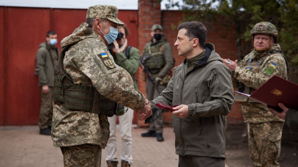 Ukrainian President Visits Eastern Front As Tensions With Russia Rise