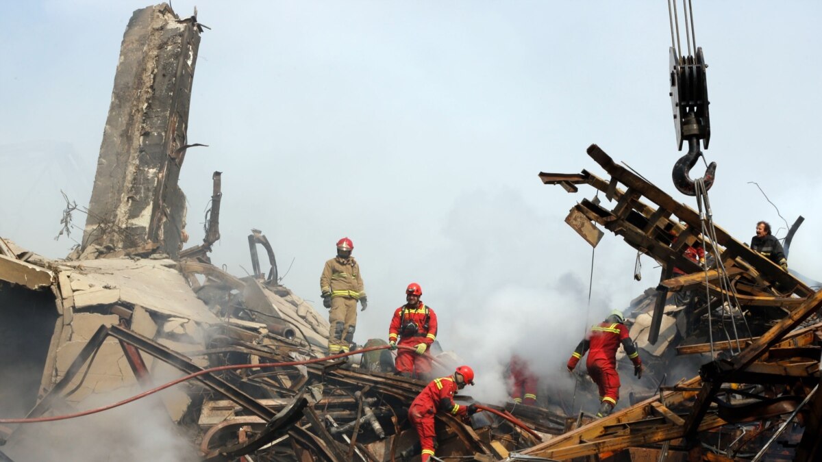 Iranian Rescuers Remove Three Bodies From Collapsed High-Rise Building