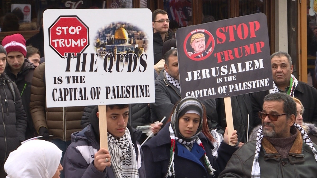 Protesters In Bosnia Rally Against Trump's Jerusalem Move