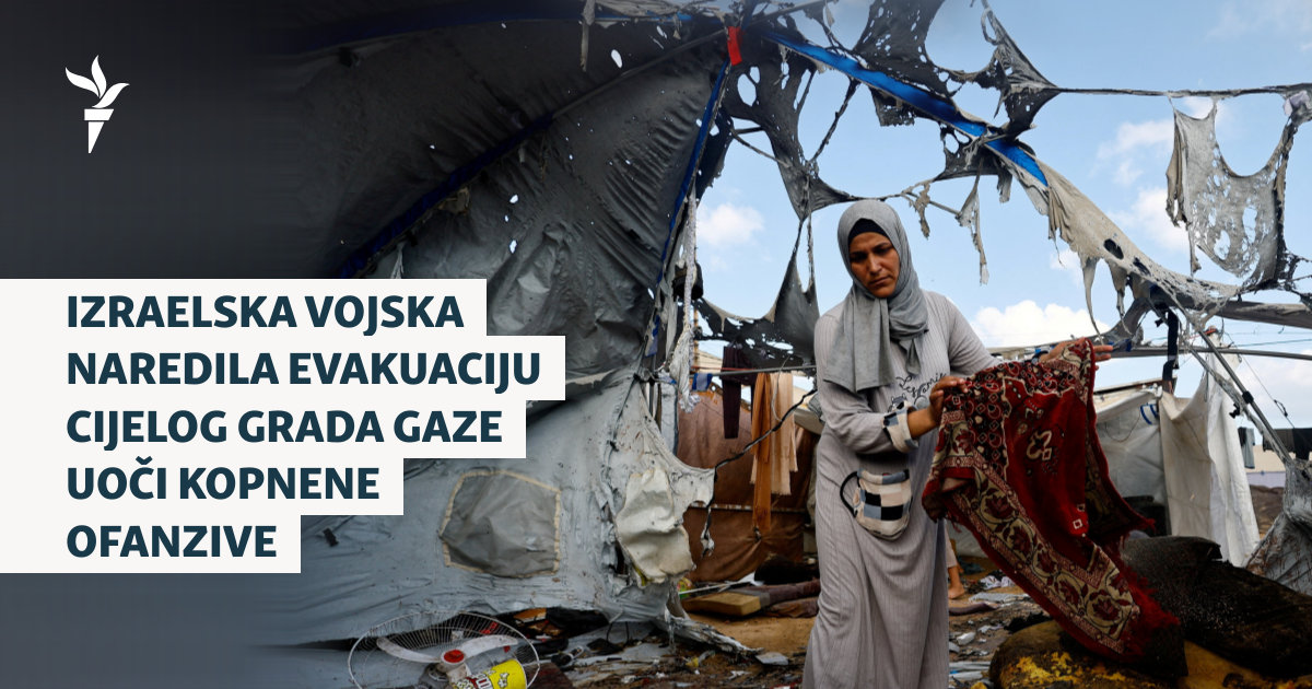 Izraelska vojska naredila evakuaciju cijelog grada Gaze uoči kopnene ...