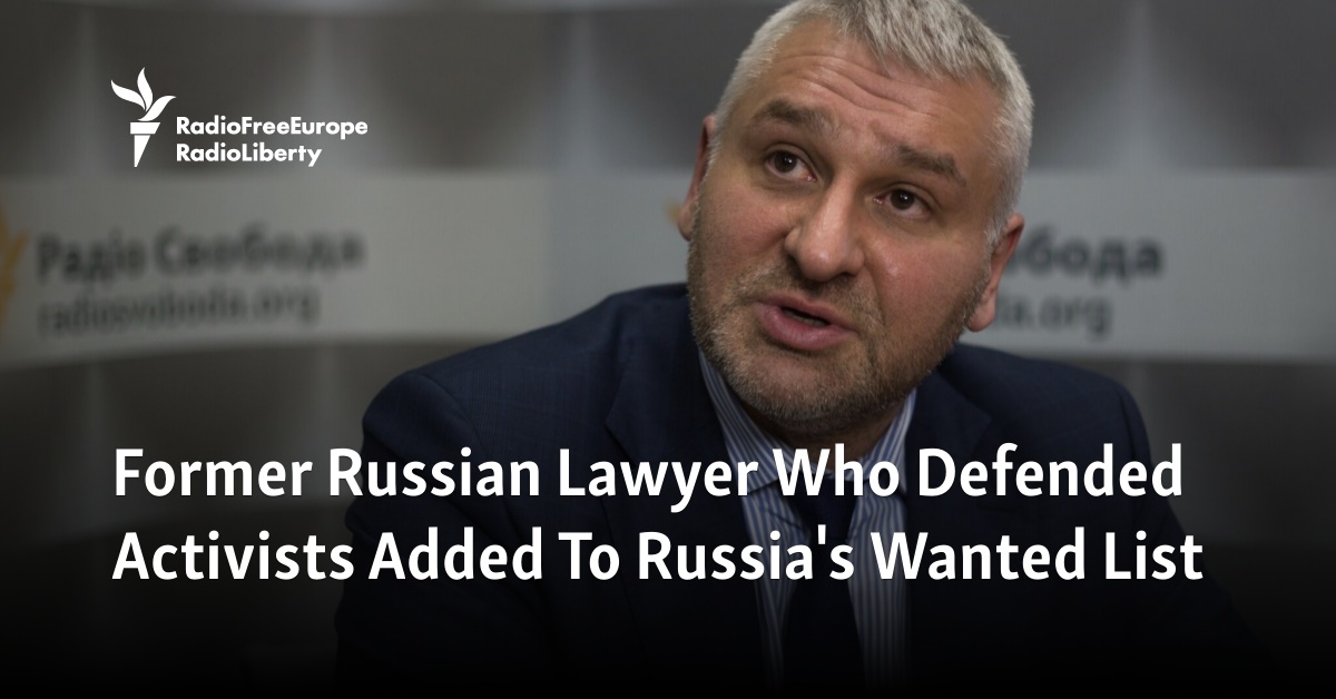Former Russian Lawyer Who Defended Activists Added To Russia's Wanted List