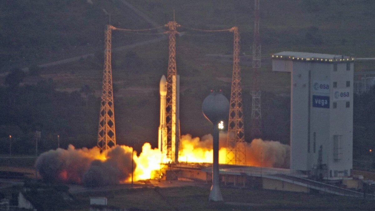 New European Rocket Lifts Off With Nine Satellites