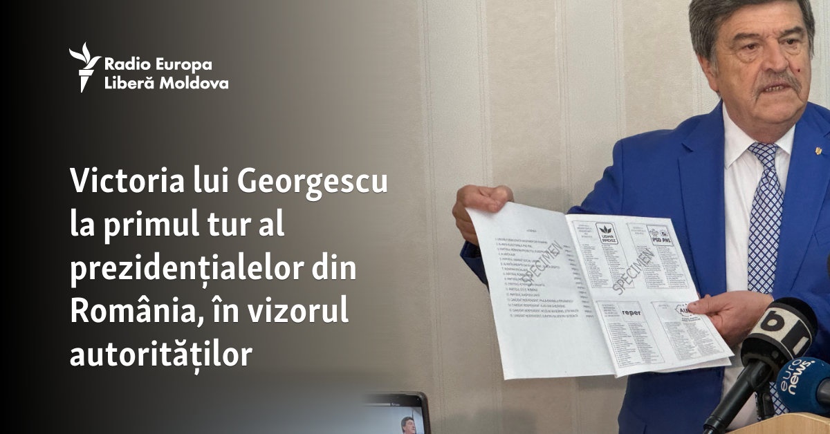 Victoria lui Georgescu la primul tur al prezidențialelor din România ...