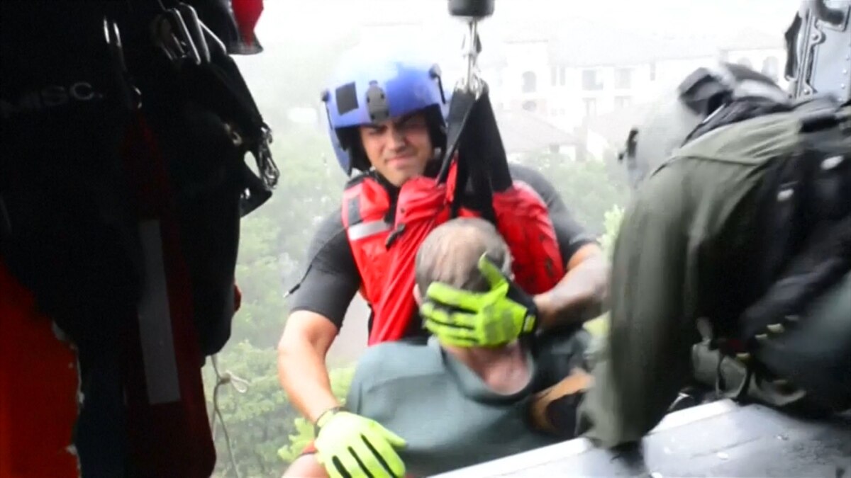 U.S. Coast Guard Called In To Rescue Flood Victims In Houston