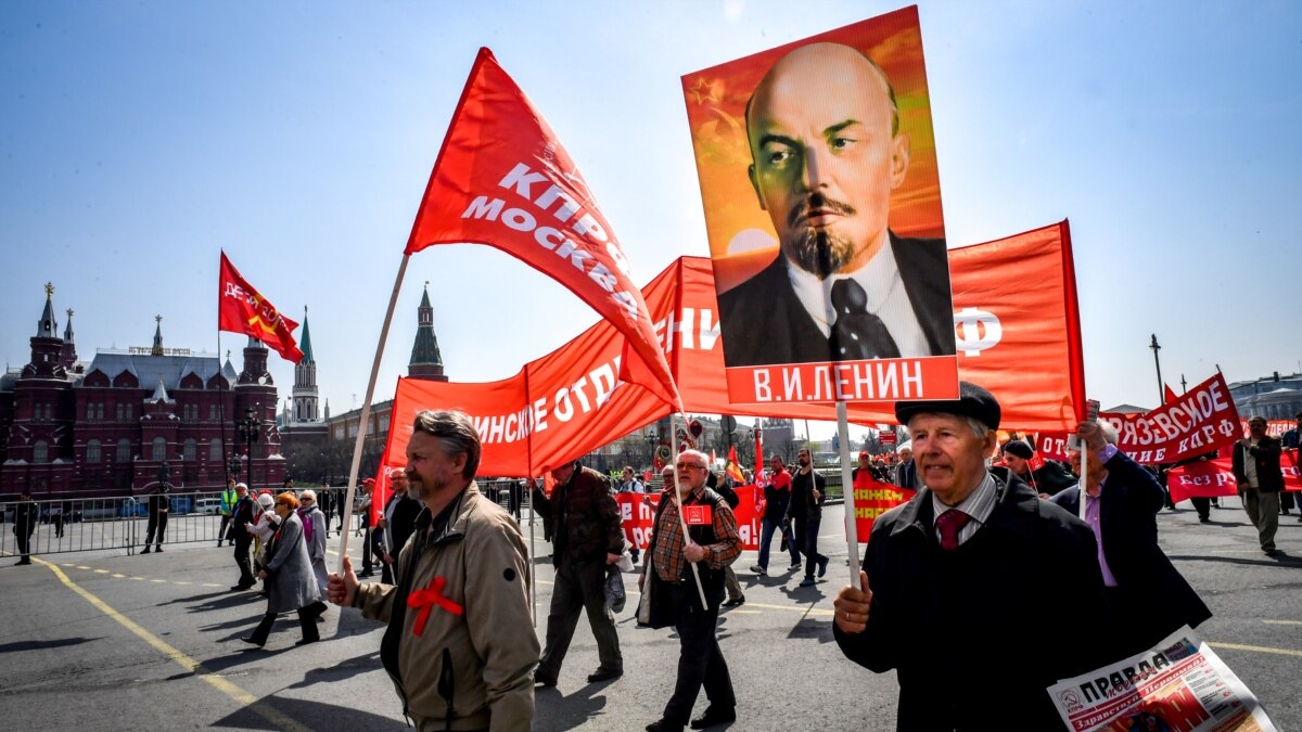 Russians Protest Ban On Telegram App During Traditional May Day Parade