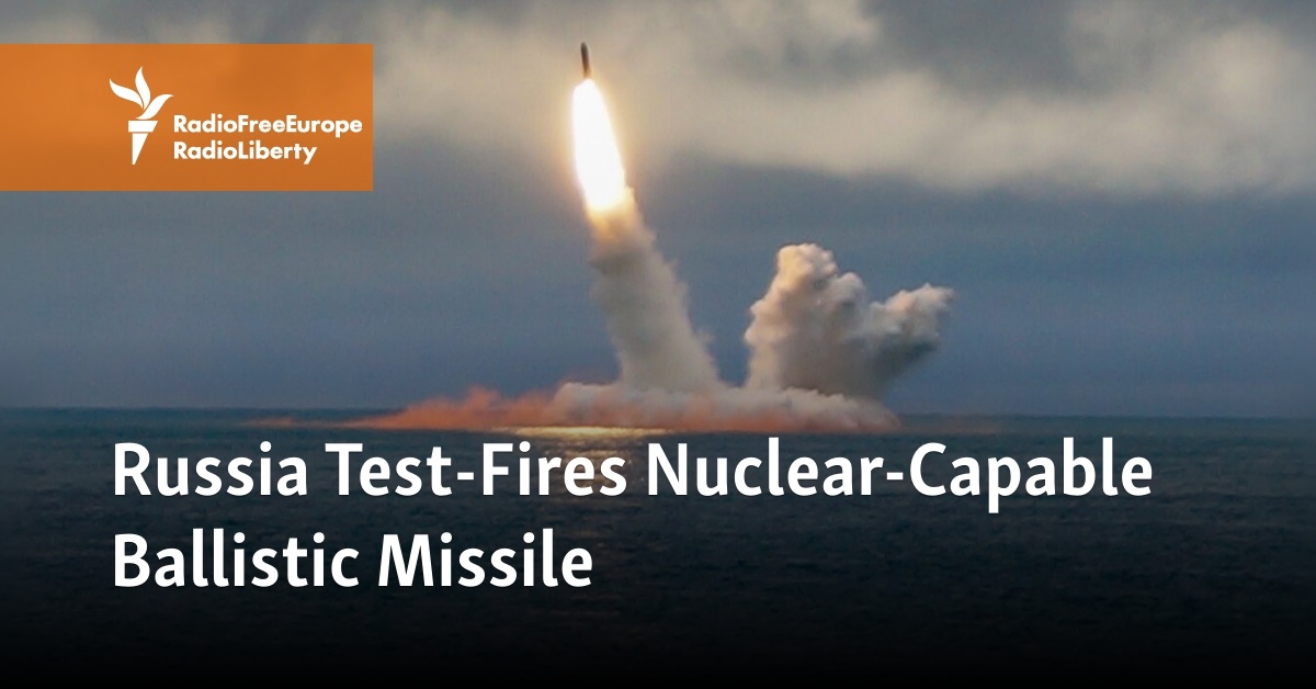 Russia Test-Fires Nuclear-Capable Ballistic Missile