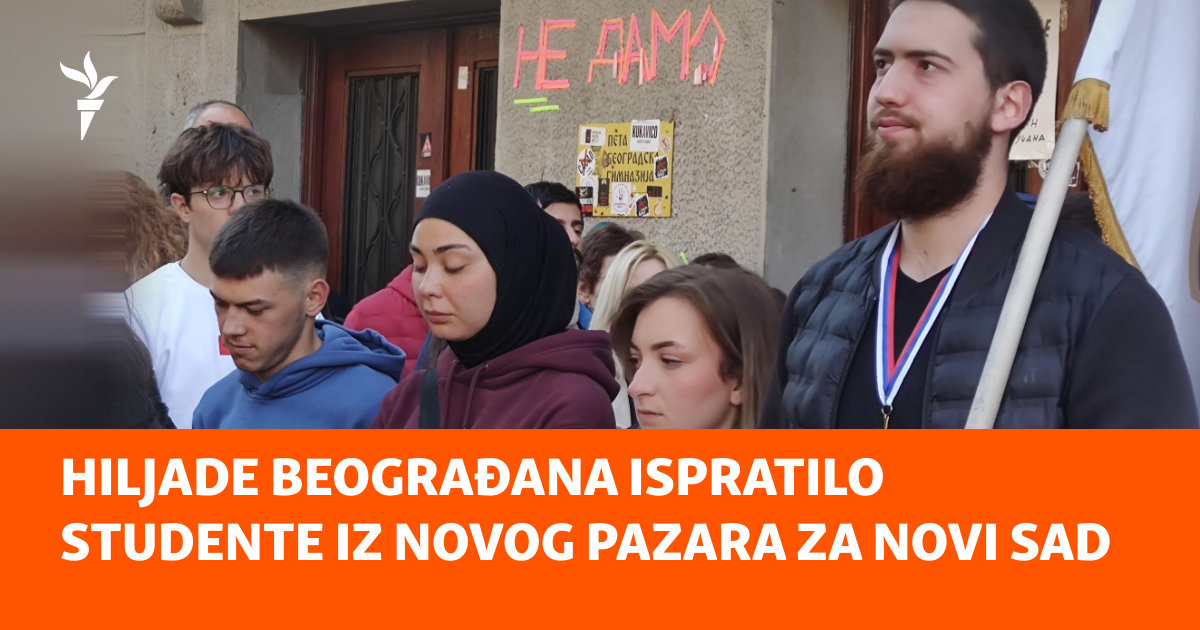 Hiljade Beograđana ispratilo studente iz Novog Pazara za Novi Sad