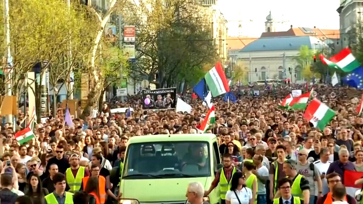 Budapest Rally Urges Vote Recount After Orban's Reelection