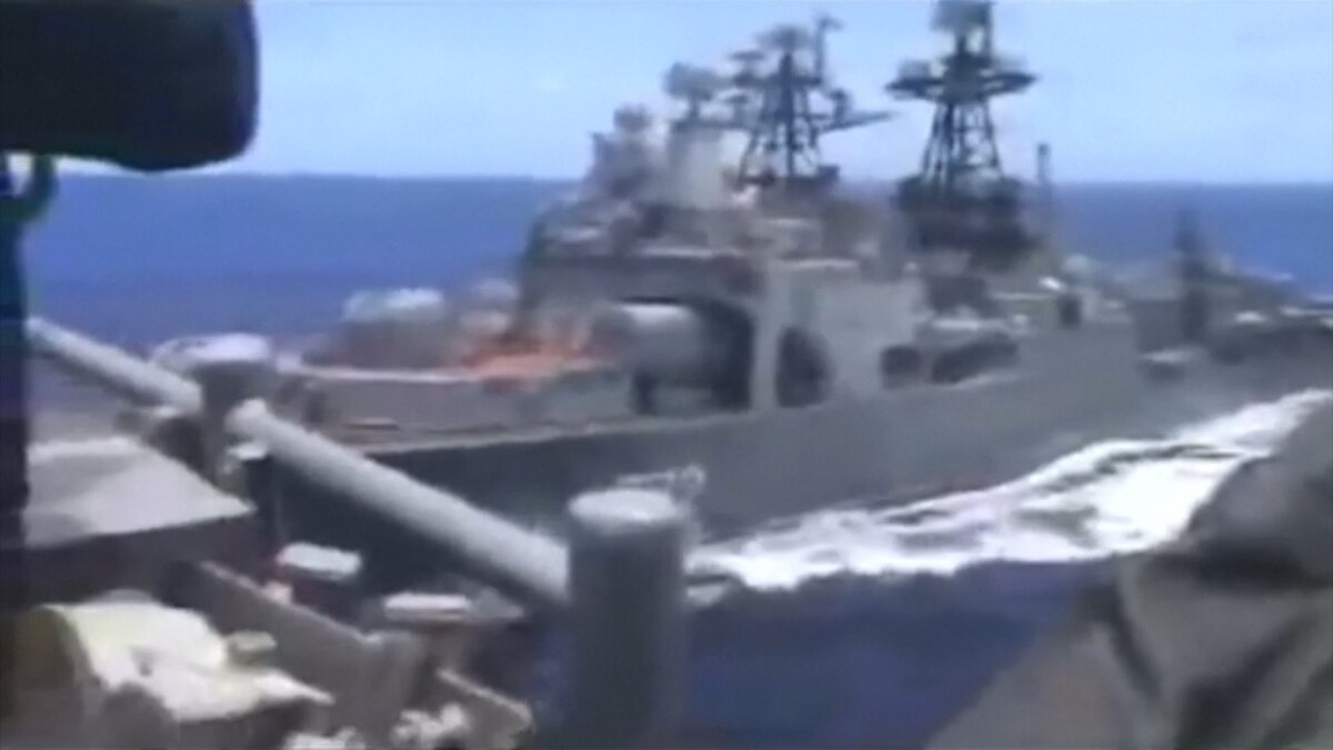 U.S. Navy Releases Video Of Close Call With Russian Destroyer