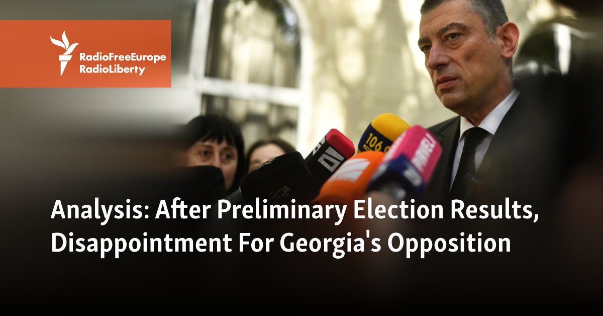 After Preliminary Election Results, Disappointment For Georgia's Opposition