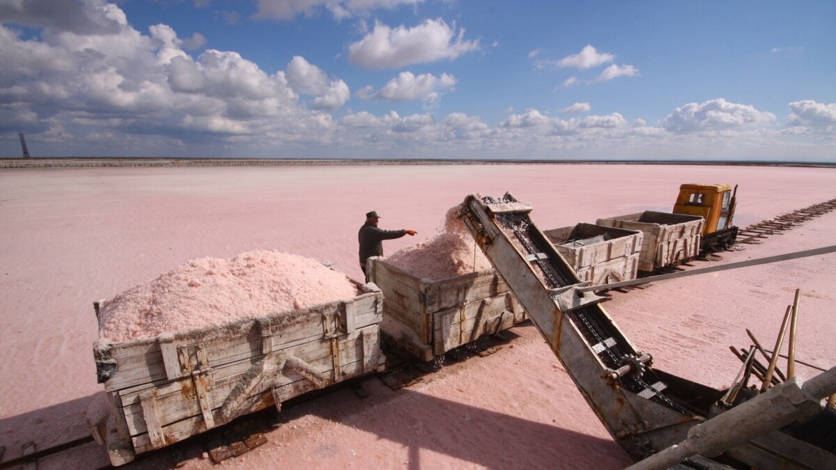 Harvesting Crimea's Rare Pink Salt