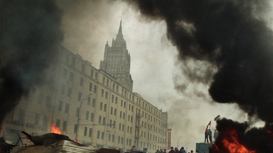 Russian Parliament Building Burning