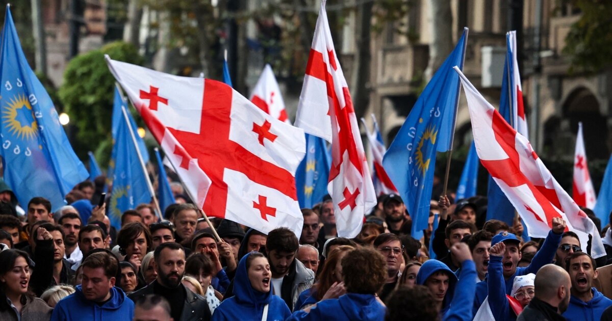 Georgia. Miting al partidului de guvernământ înainte de alegeri ...