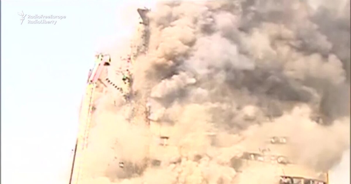 Dozens Injured As Blazing Building Collapses In Tehran
