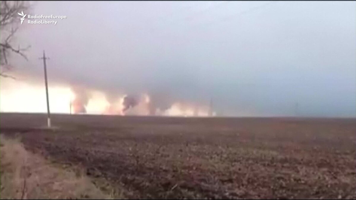 Huge Fire At Ukrainian Military Depot